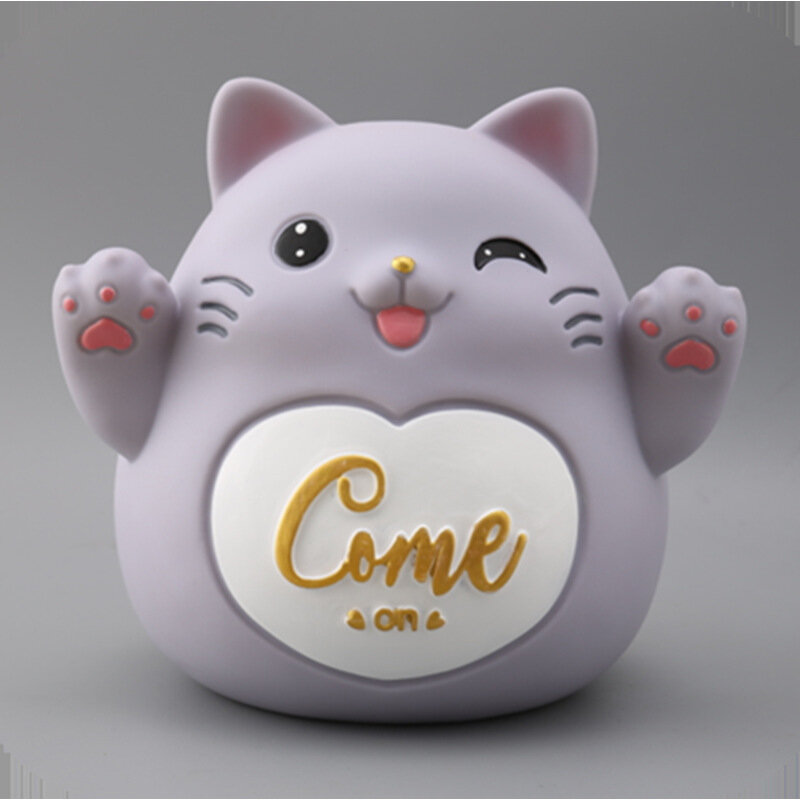 Маленькая копилка в виде машущей кошки для детей, керамическая, 10x8x15 см, 0.2 кг, портативное хранение монет