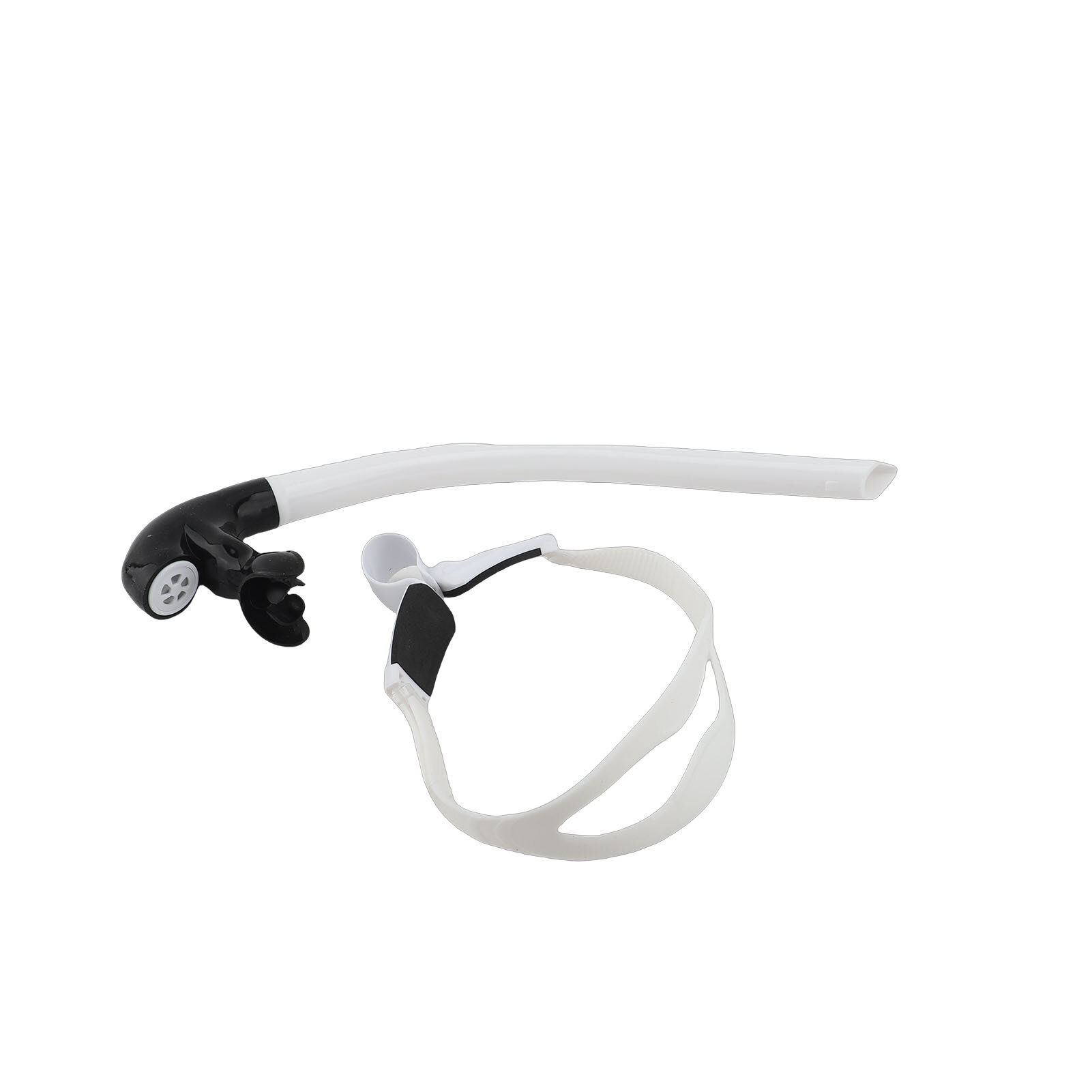 Плавательная трубка для плавания и сноркелинга, тренировка пловцов, дайвинг, сноркелинг, удобный мундштук, односторонний клапан для бассейна и открытой воды, белый/черный.