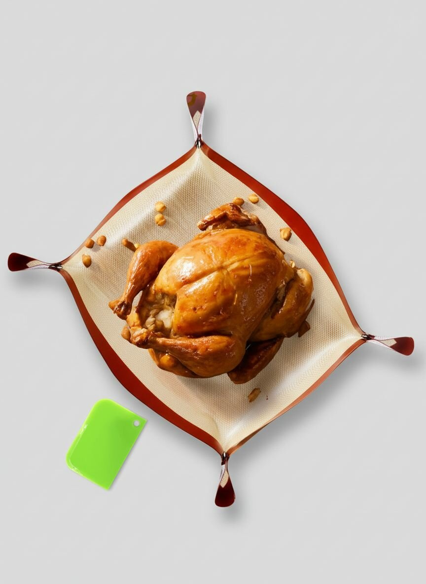 Силиконовый коврик для выпечки с кнопками и бортиками 30х40 Anshery