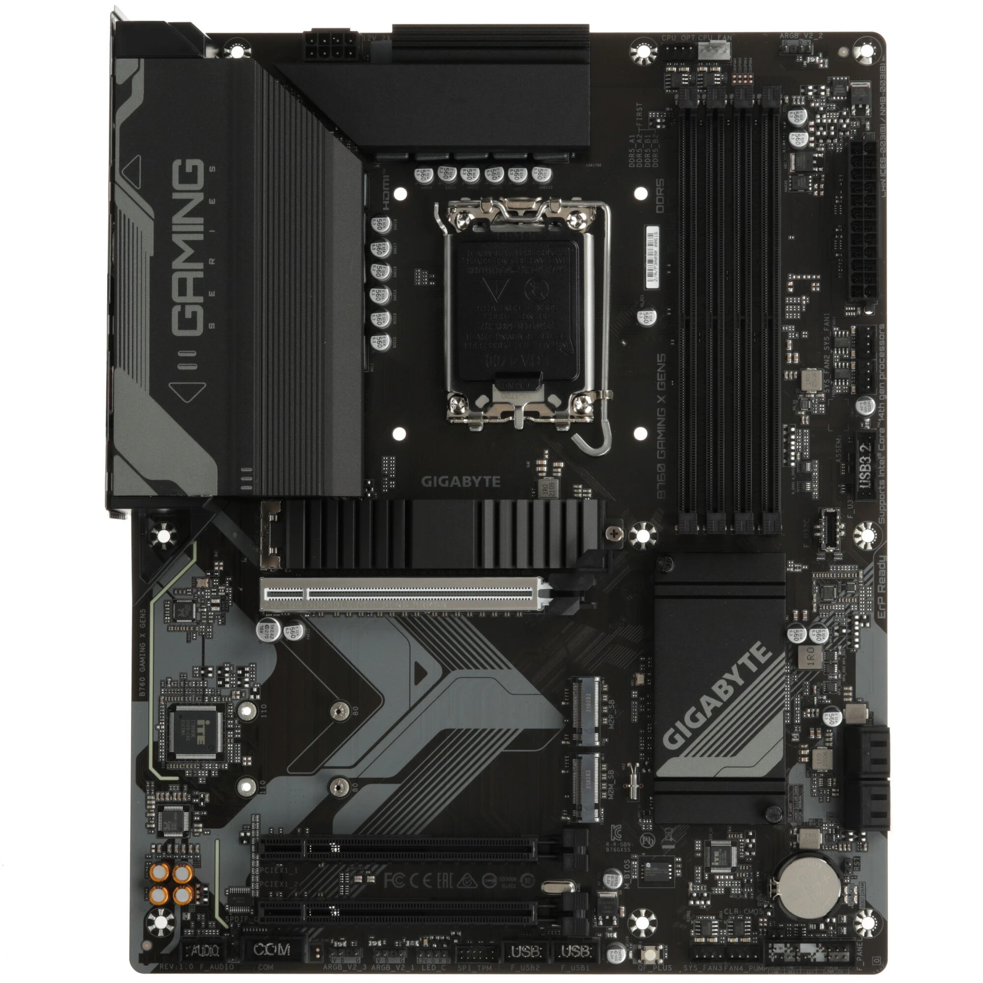 Материнская плата Gigabyte B760 GAMING X GEN5 черный, Soc-1700, Intel B760, 4xDDR5, ATX, AC97, 8ch(7.1)