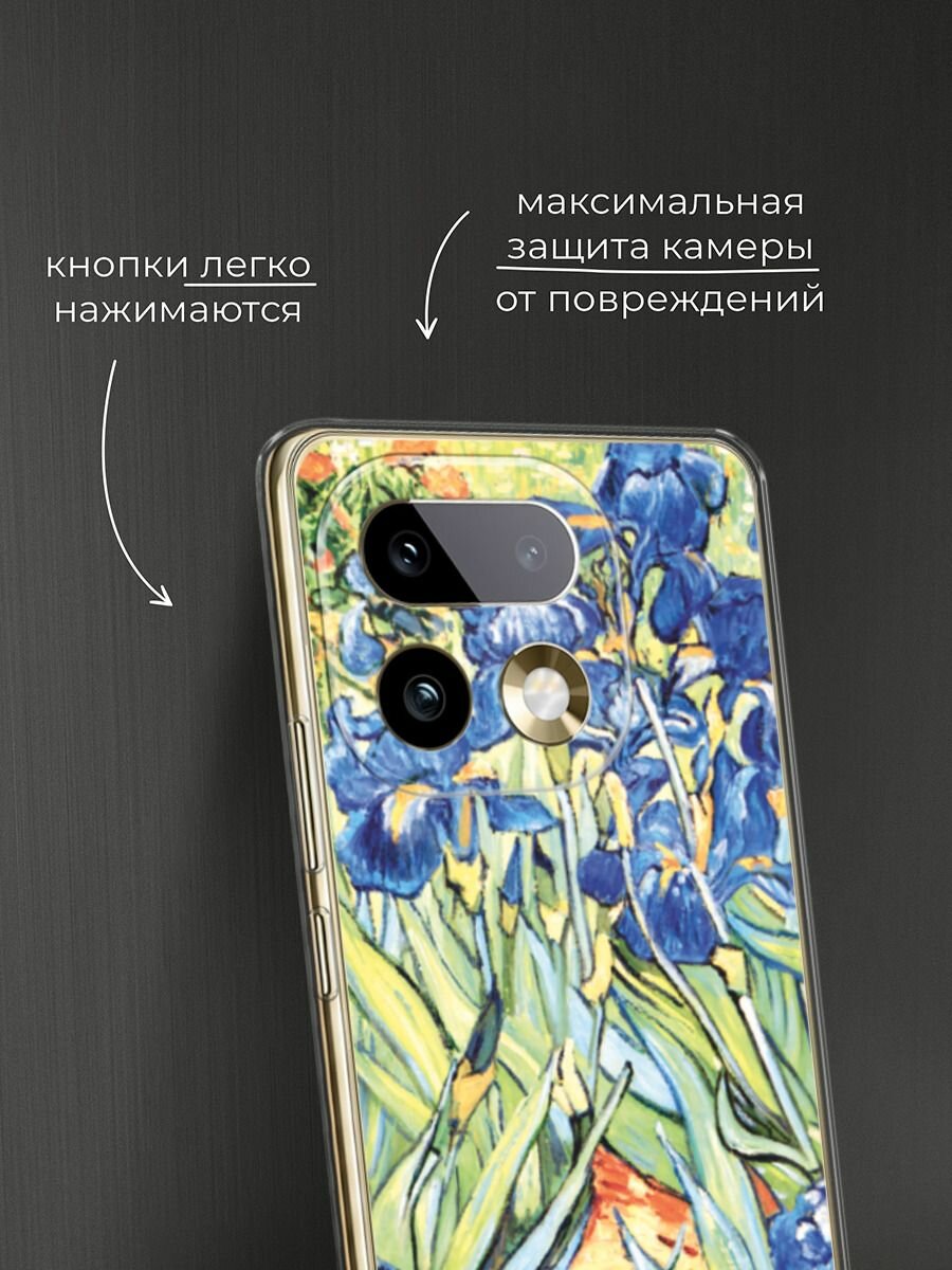 Чехол на Realme 16 Pro+ / Реалме 16 Про+ с принтом Ирисы Ван Гог — фото 1