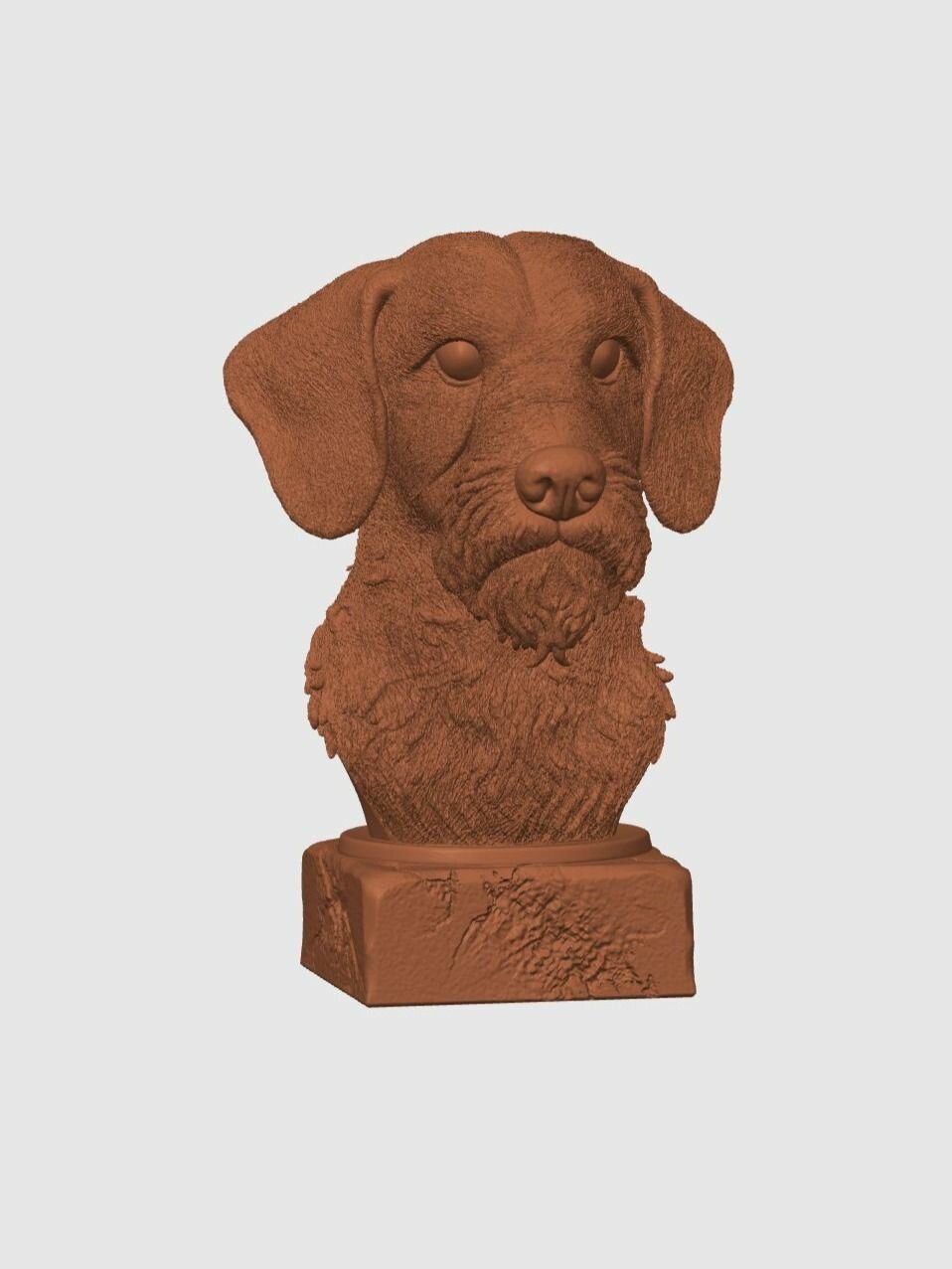 Эксклюзив! Бюст Жесткошерстной Таксы (10см, коричневый металлик) - Верный друг, подарок, талисман