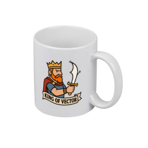 Кружка «Король вектора, дизайнер иллюстратор» (белый)