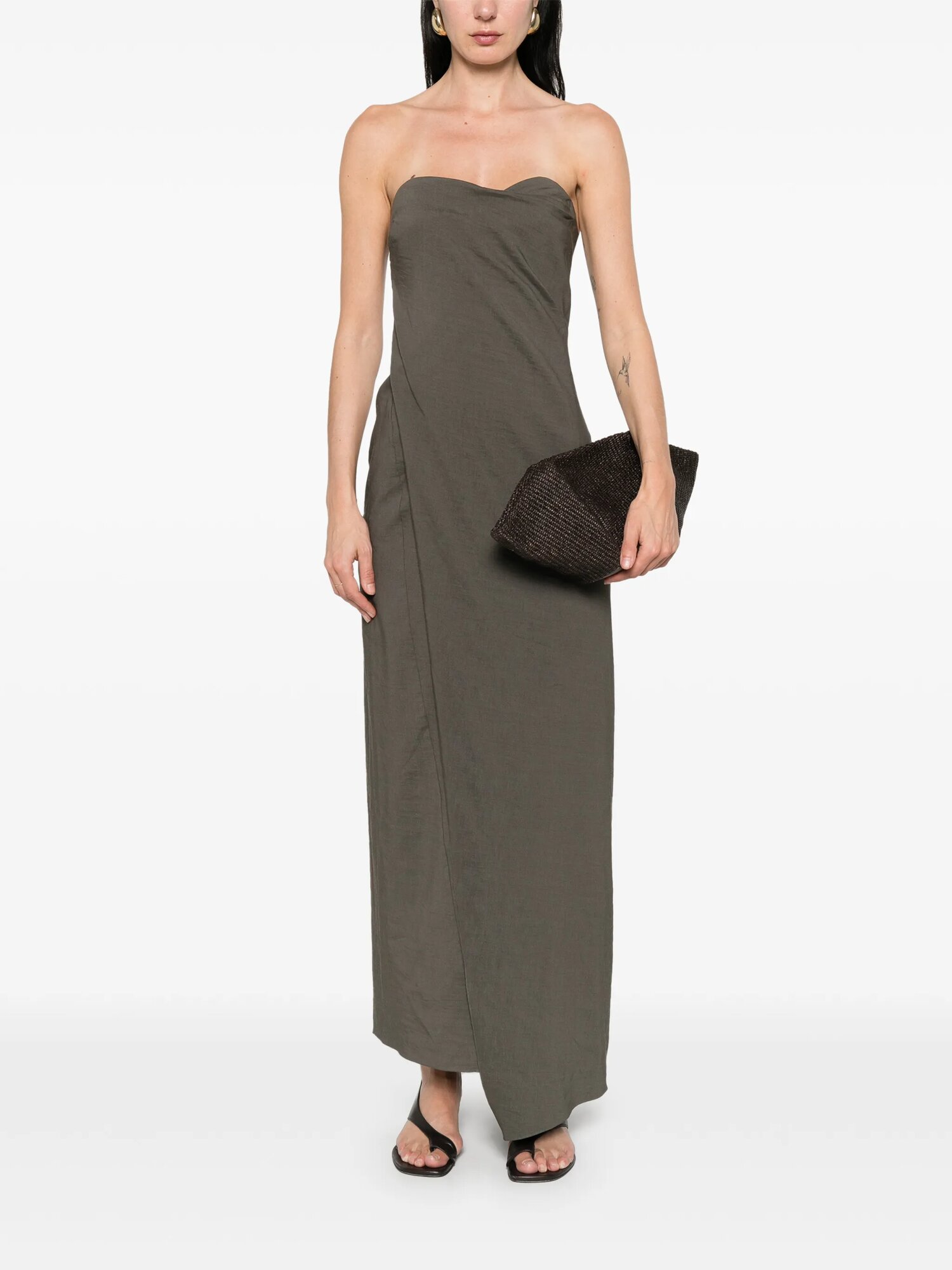 Платье Cortana Strapless draped maxi dress, размер 38, grey — фото 1