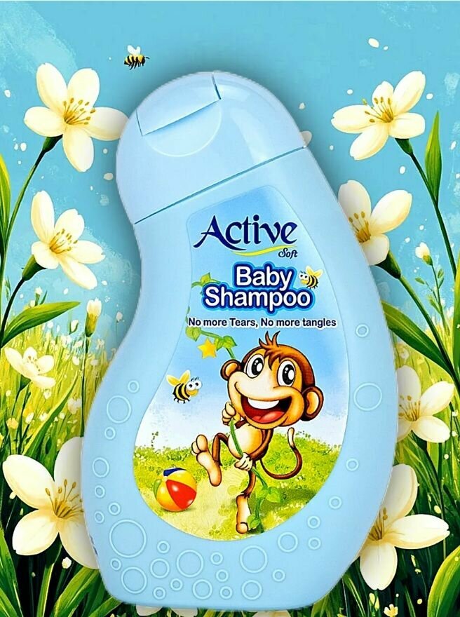 Шампунь детский без слез 0+ "Обезьянка" Аромат ванили, 250 мл