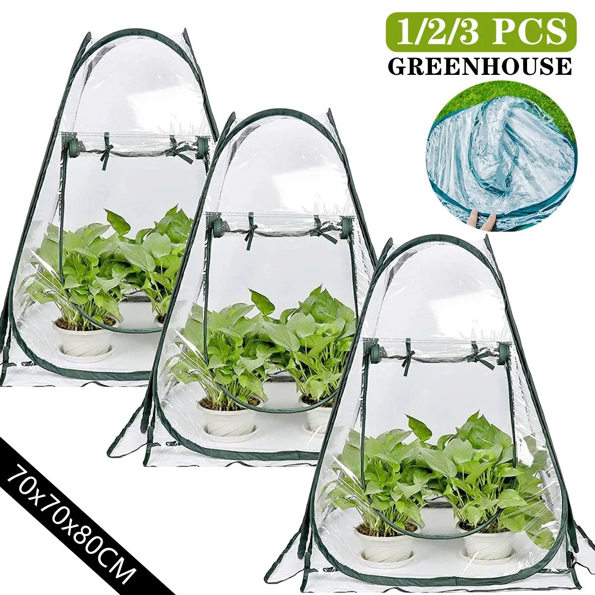 Мини-парниковая палатка 65x65x65см