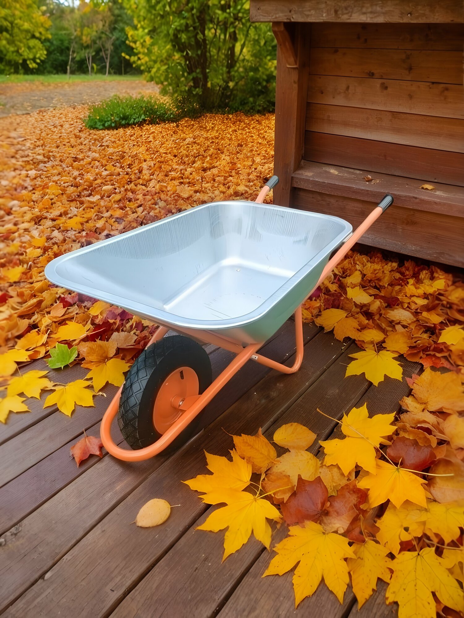 БТМ Тачка садово-строительная из металла, одноколесная на 200 кг, 100 л