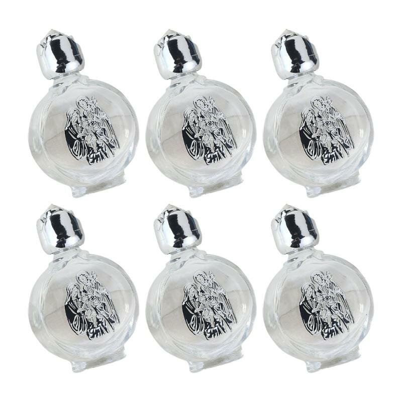 6 шт. маленьких стеклянных флаконов для святой воды, 15 мл, Круг 2