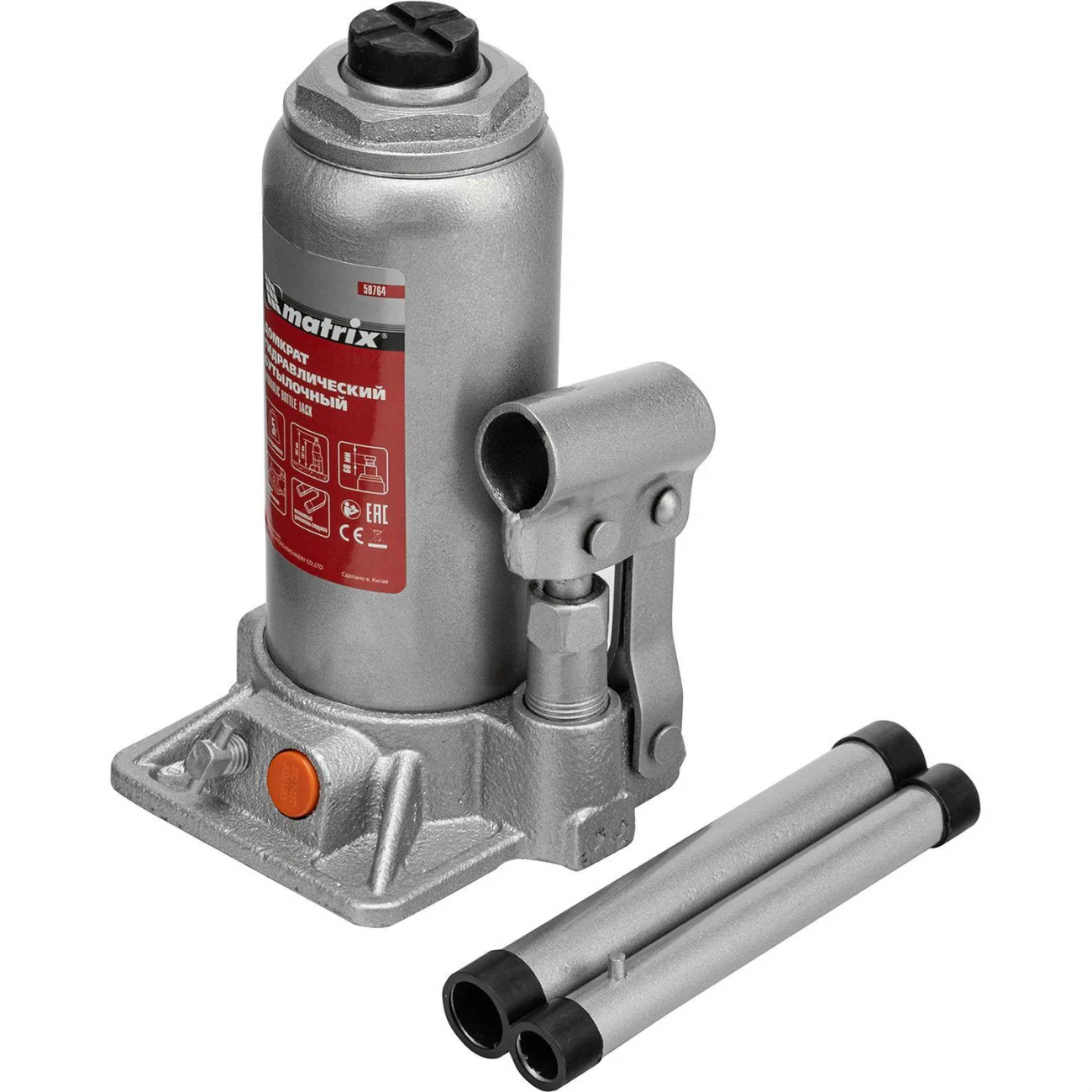 Домкрат гидравлический бутылочный 5т, 197-382 мм Matrix 50764 2373152