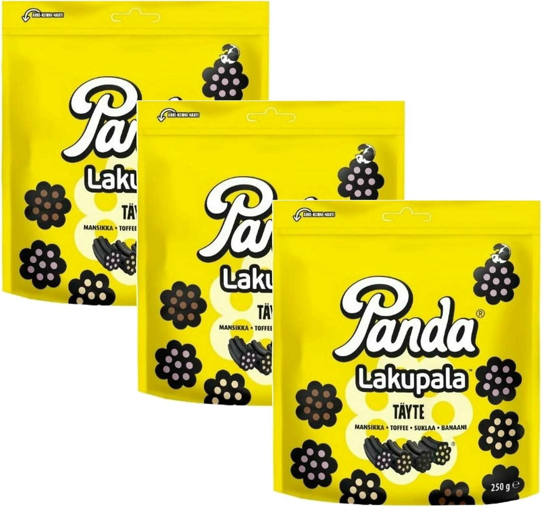 Конфеты лакричные со вкусом банана Panda Lakupala Tayte (Финляндия) 250 гр. х 3 шт.