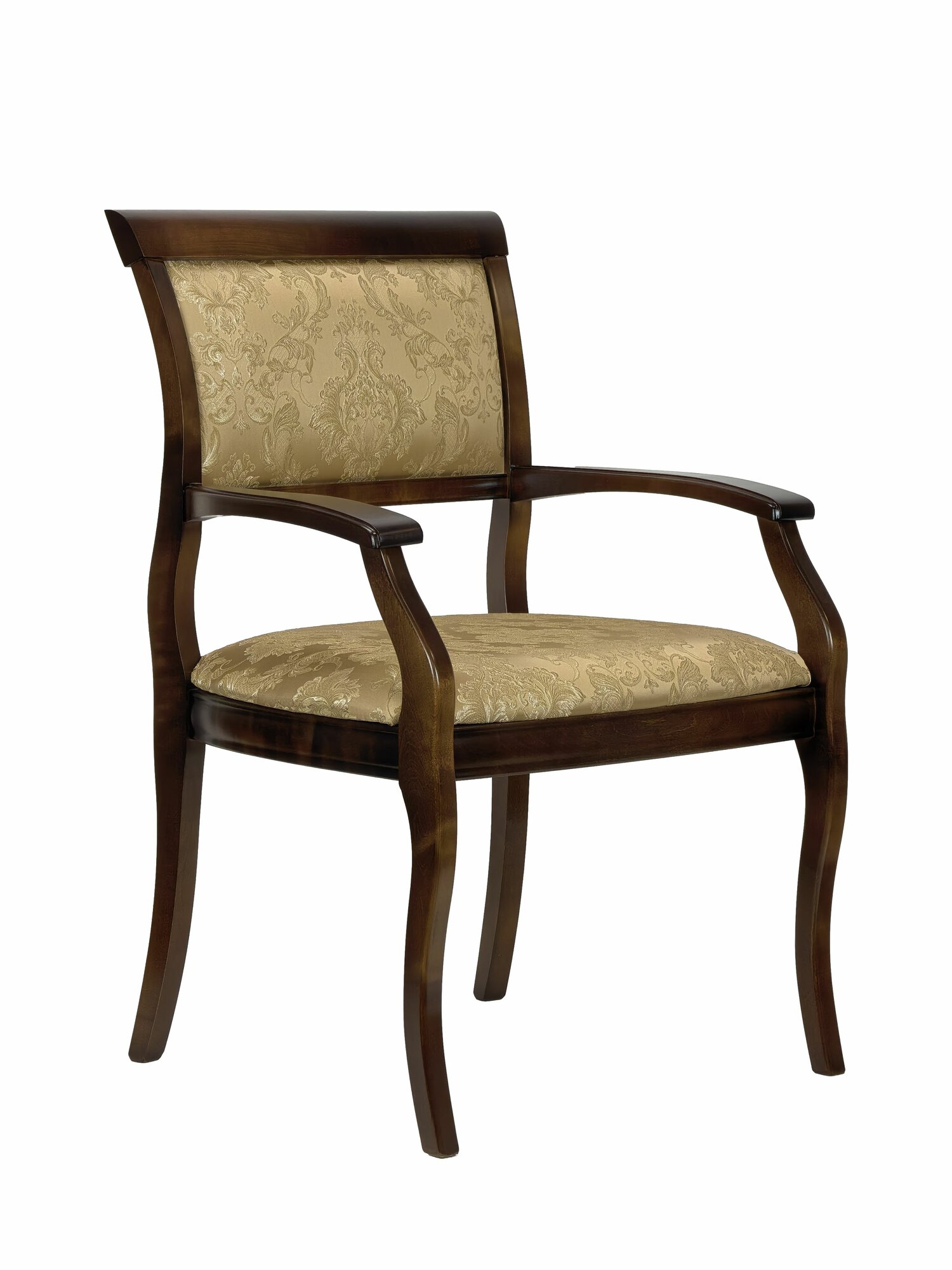 Стул-кресло для кухни и гостиной деревянный с подлокотниками GREGOIRE.