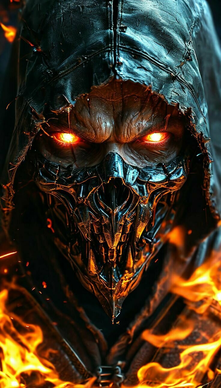 Алмазная Мозаика "Скорпион- Мортал Комбат(Mortal Combat)" 40х50 См Алмазная Вышивка / Картина Стразами Подарков / Украшения