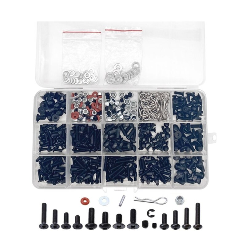 520 шт./компл. Универсальный Набор Автомобильных Винтов с Дистанционным Управлением, Ассортимент Винтов, Набор Крепежных Деталей для Автомобиля Масштаба 1/8 1/10 1/12 1/16