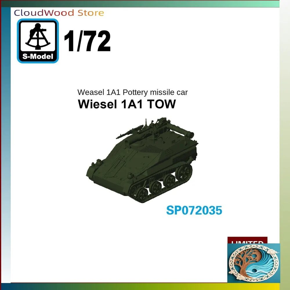 Сборная модель S-Model Weasel 1A1 TOW Wiesel 1A1 1/72 для сборки из пластика