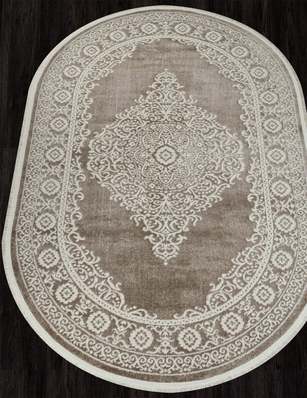 Ковер Классический Овал cream / d.beige 1.45x2.3м