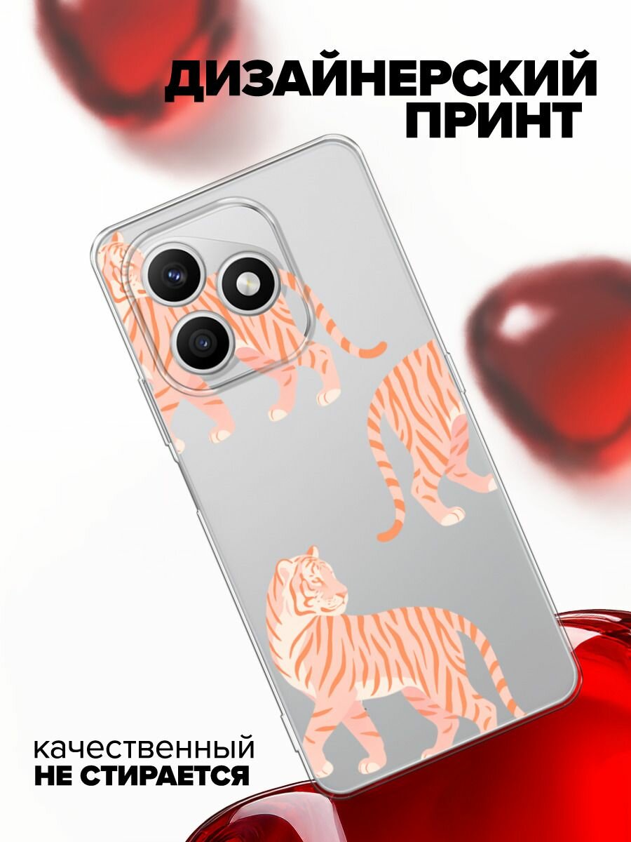 Силиконовый чехол на Honor X8d / Хонор X8d с принтом Три тигра 2 — фото 1