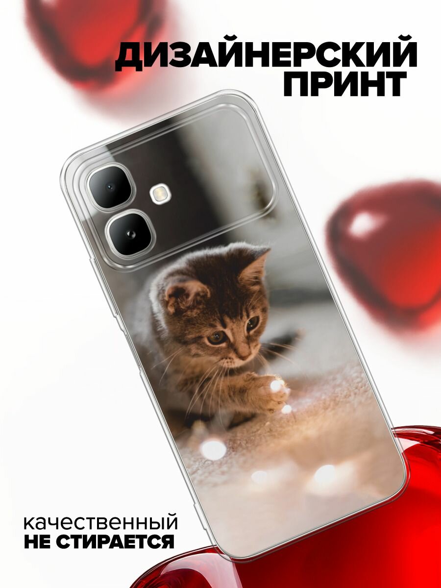 Чехол на Infinix Smart 20 / Инфиникс Смарт 20 с принтом Любознательный котенок — фото 1