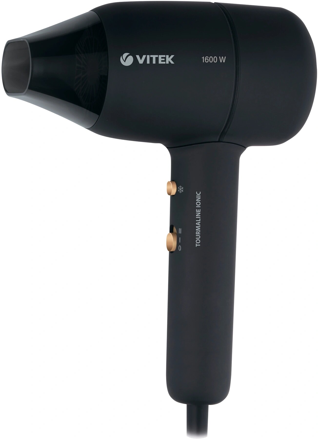Фен Vitek VT-2237 (MC) черный, Мощность 1600 Вт, soft touch, концентратор