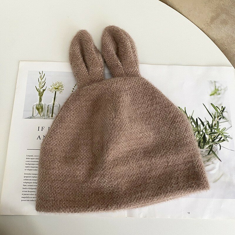 DIY Бини Ушки Зайца Женская Зимняя Корейская Интернет-Милкая Акрил
