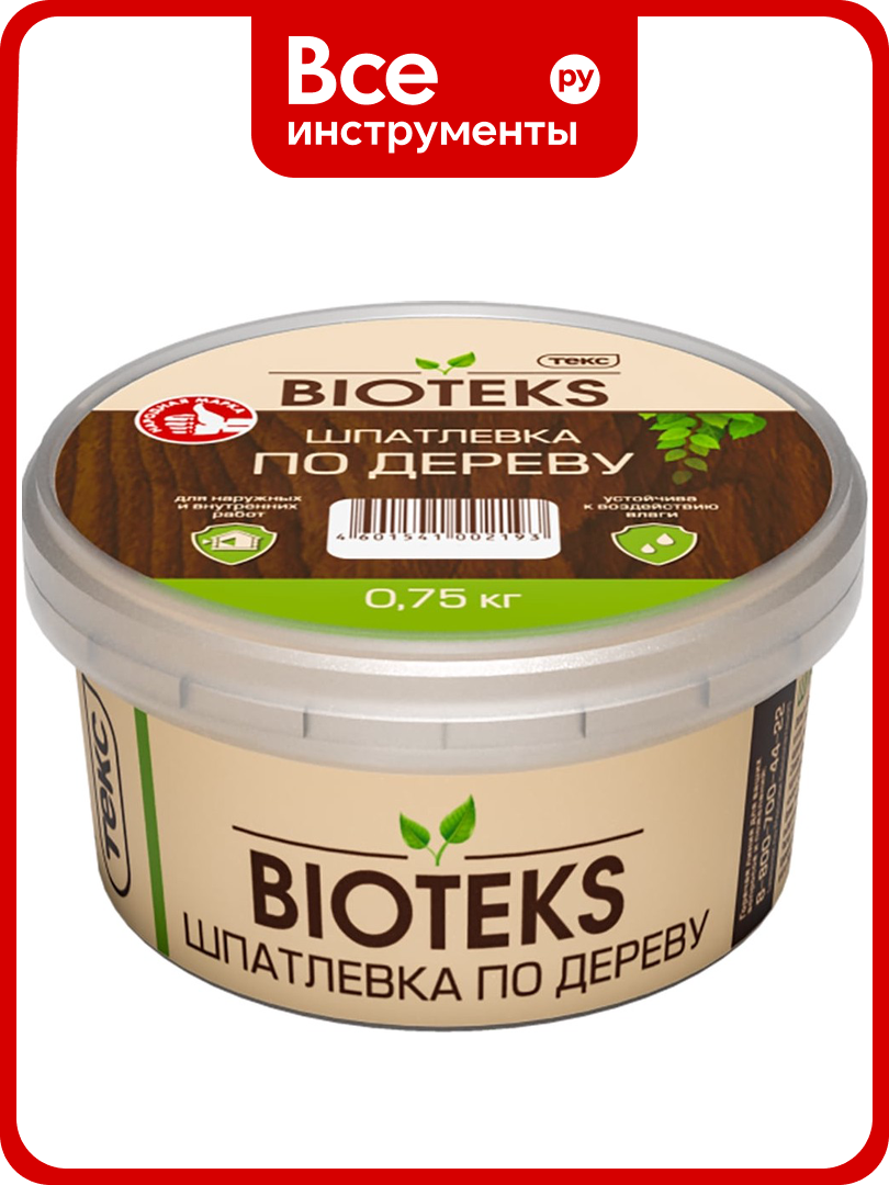 Шпатлевка по дереву Текс Bioteks Профи дуб 0,75кг 700001382, деревянная