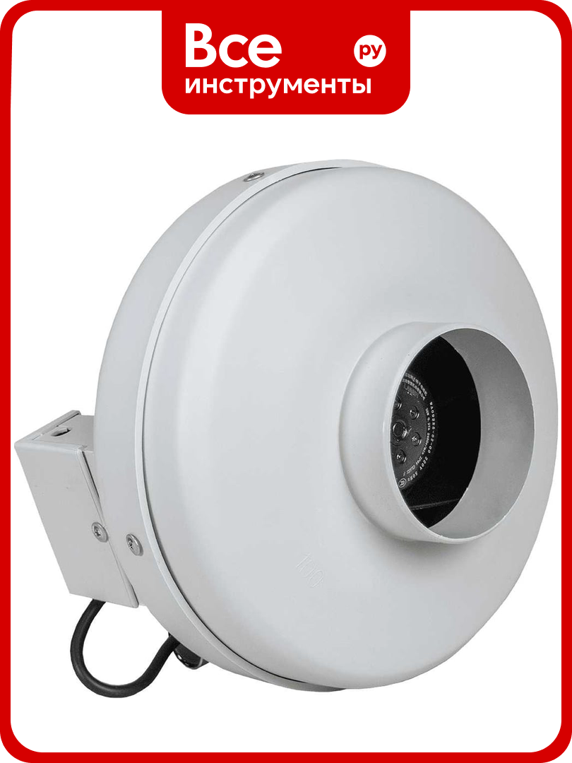 Вентилятор WAER DR 100/1, канальный, круглый, пластиковый, белый