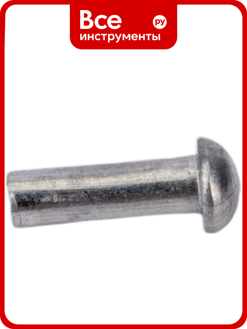 Алюминиевая заклепка с полукруглой головой Tech-Krep 2,5х8 ГОСТ 10299-80 40 шт под молоток, алюминиевый корпус