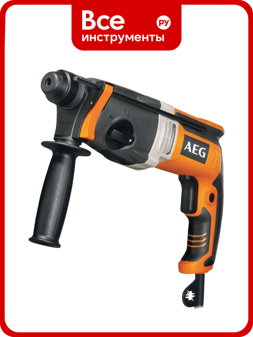 Перфоратор AEG KH26E, мощность 800Вт, SDS-Plus, кабель 4 м, кейс