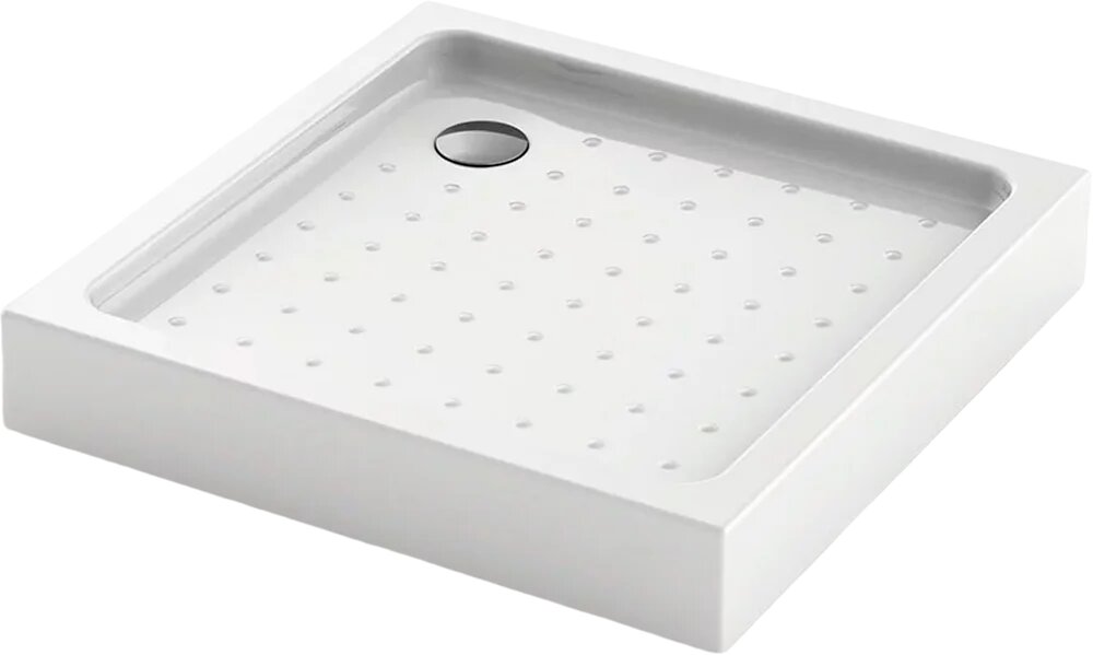 Поддон для душа Veconi Tezeo acrylic TZ-52 100x100 см, акриловый, квадратный, низкий, с антискользящим покрытием