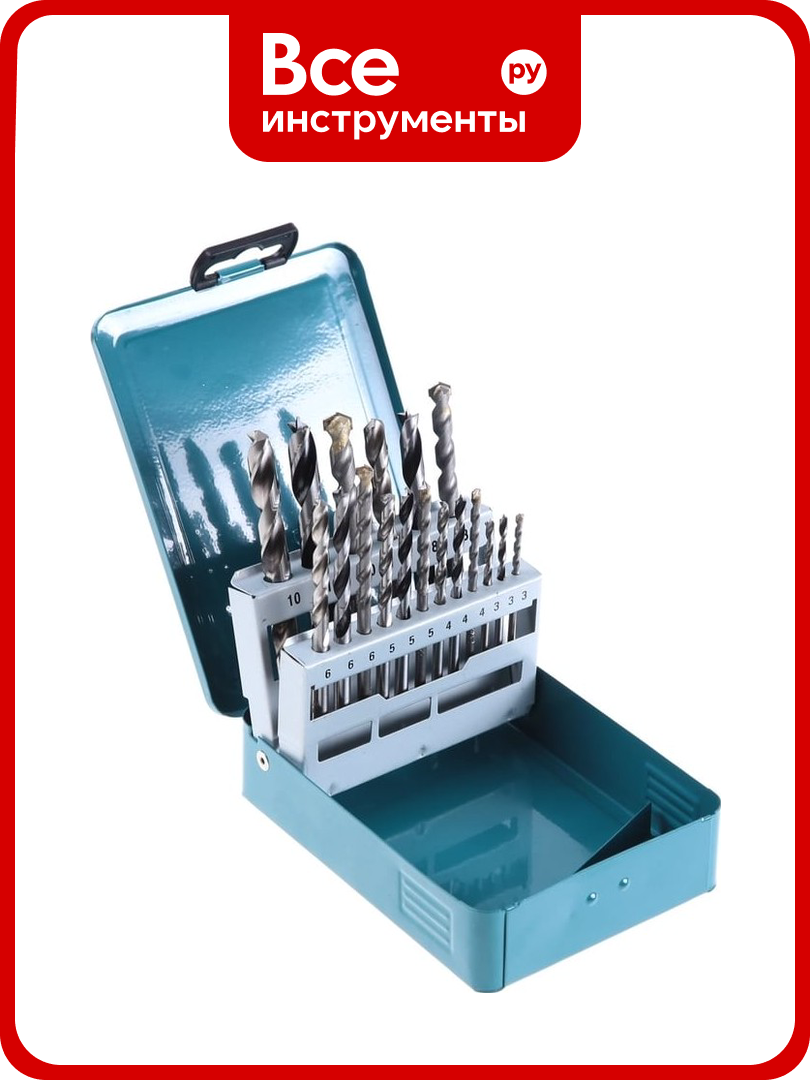 Набор сверл в ассортименте 18 шт Makita D-46202