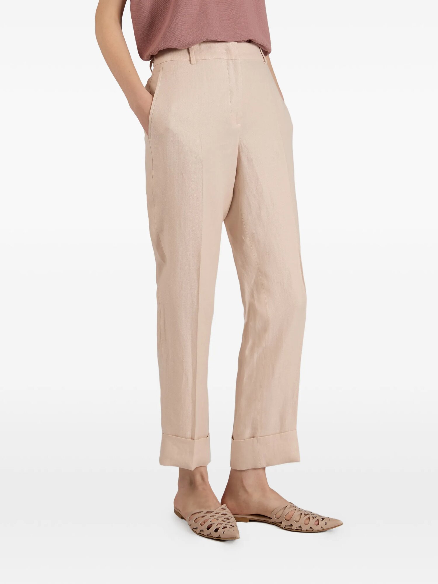 Брюки Incotex Regular-fit turn-up trousers, размер 36, разноцветный — фото 1