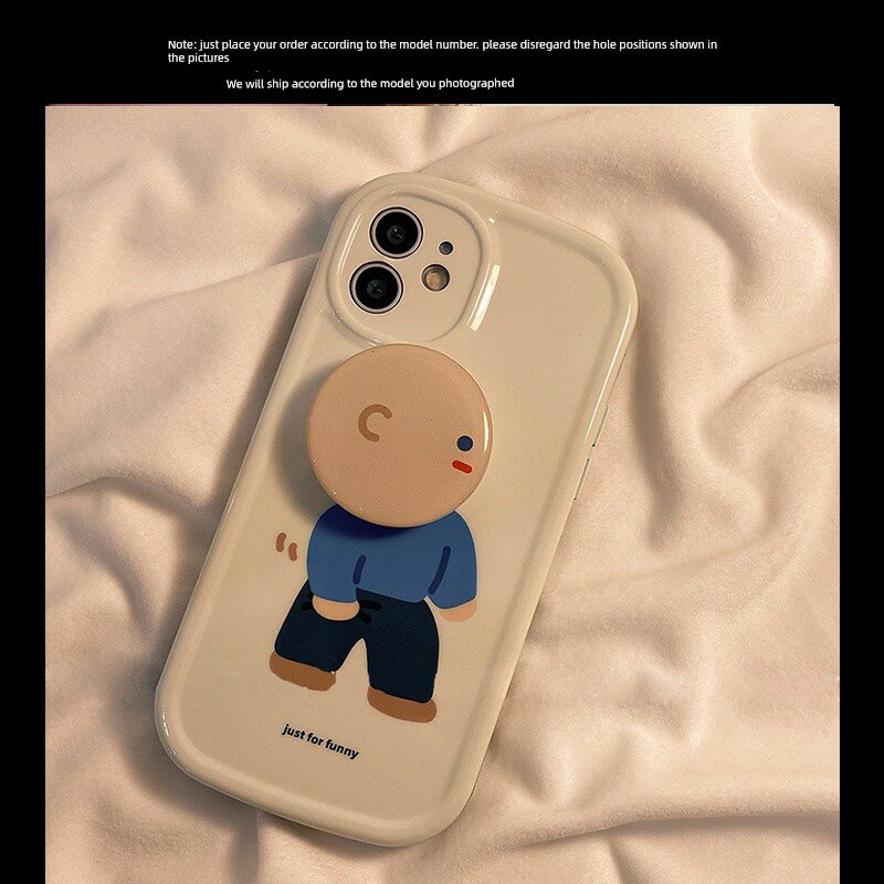 Чехол для iPhone 7 Plus с глянцевой поверхностью 'Толстушка' - белый, стойка с аватаром мужского образа