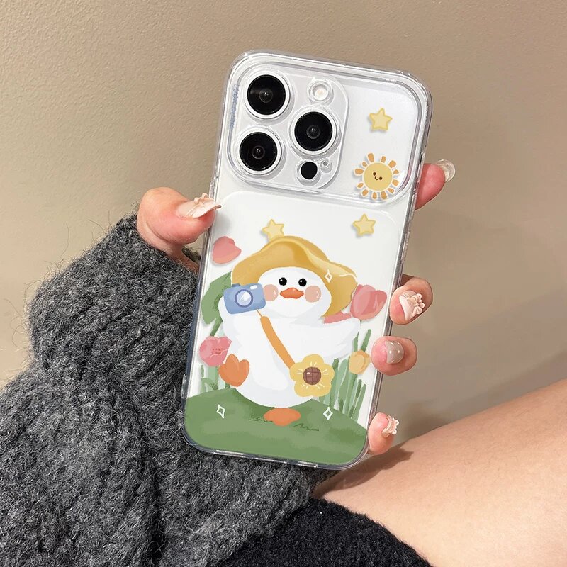 Чехол для iPhone 16 прозрачный с дизайном утки фотография для Apple iPhone 16