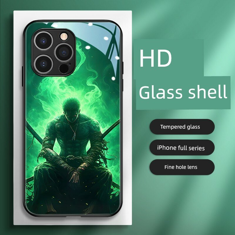 Чехол из стекла с аниме-темой Один Пират для iPhone 16 Pro Max, древний стиль, премиальная защита, совместимость с