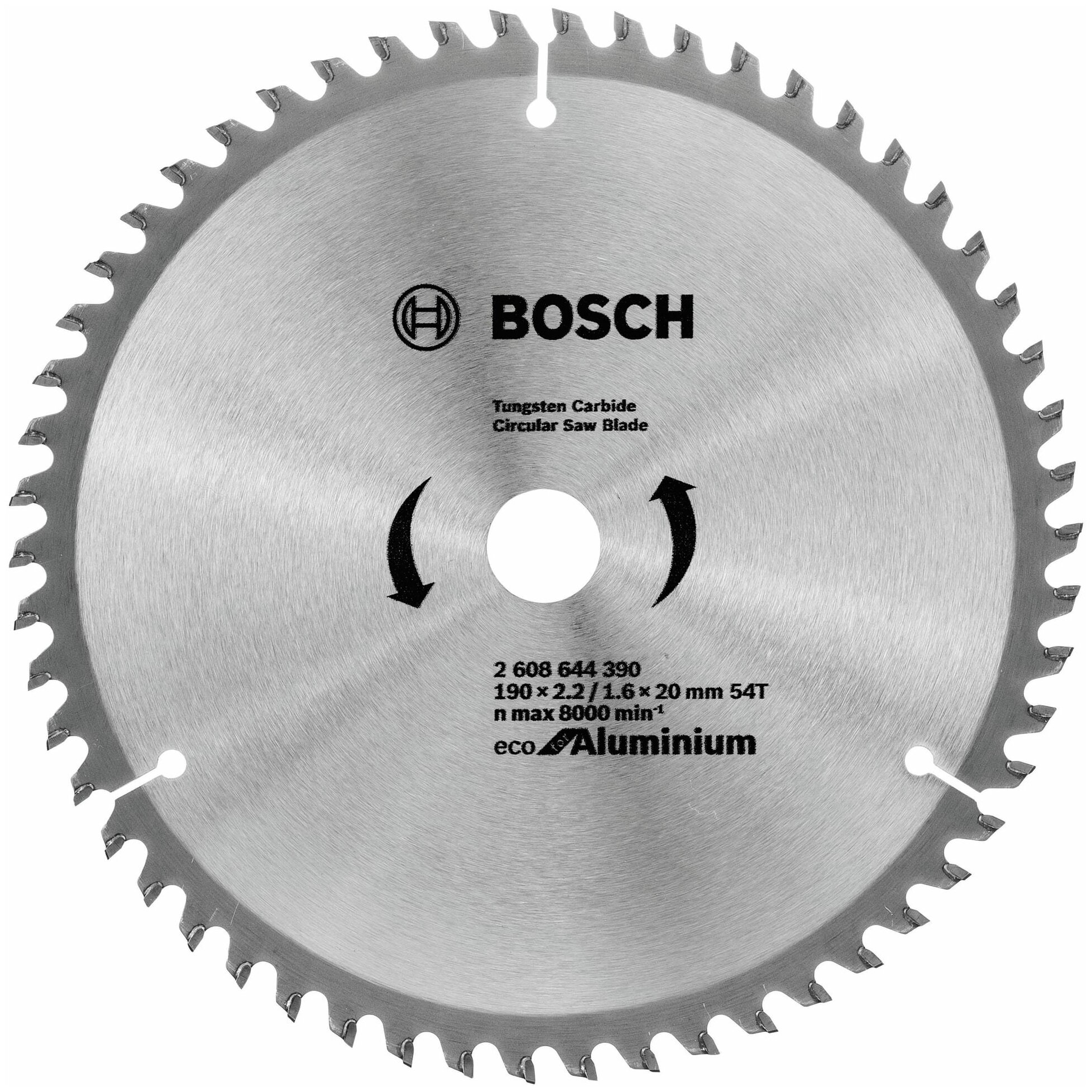 Диск пильный универсальный 190x20/16 мм Bosch ECO Alu/Multi 2608644390, 54 Т