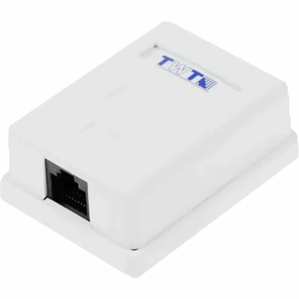 Розетка настенная TWT TWT-SM1-45-WH 1 порт RJ-45 кат. 5е, UTP, белая, 2125708