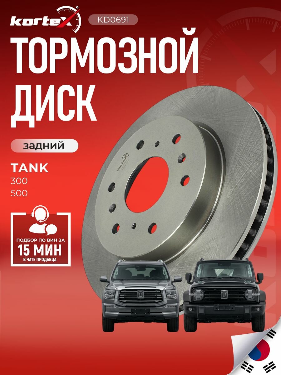 Тормозной диск KORTEX 3502108XPW01A, для TANK, задний, d 323 мм