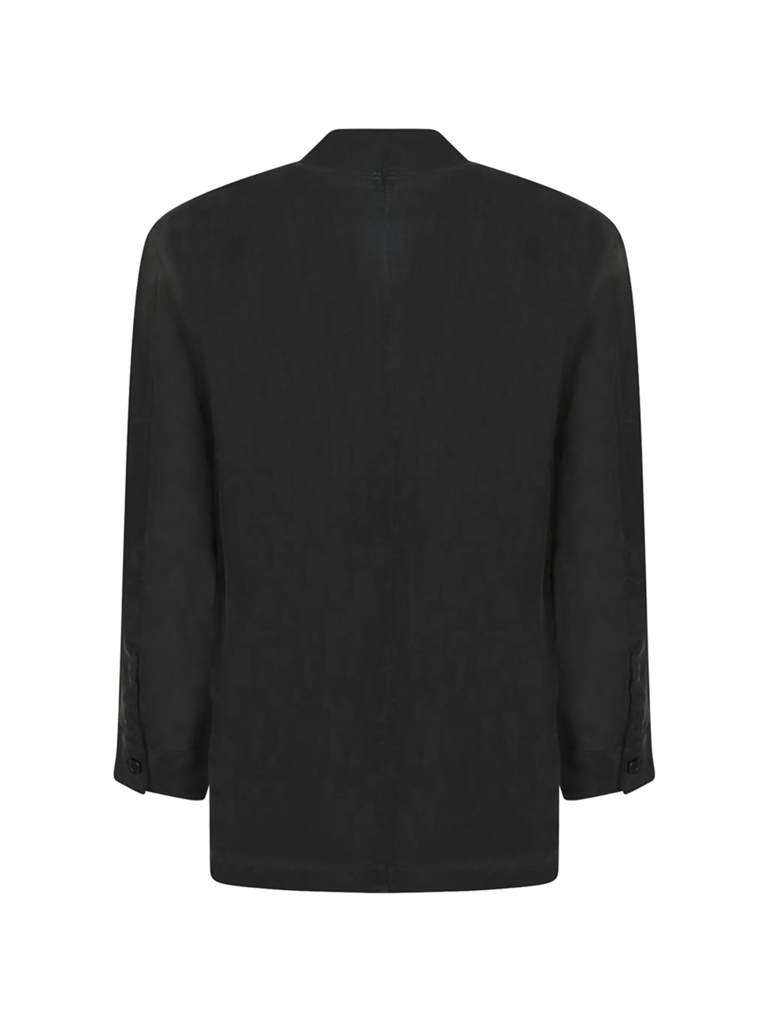 Куртка Officine Generale Soren mandarin-collar button-up jacket, размер 46, black/black — фото 1