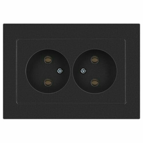 Розетка 2-м СП Accent 6-204-07 16А IP20 250В 2P AL/CU графит Intro Б0063435