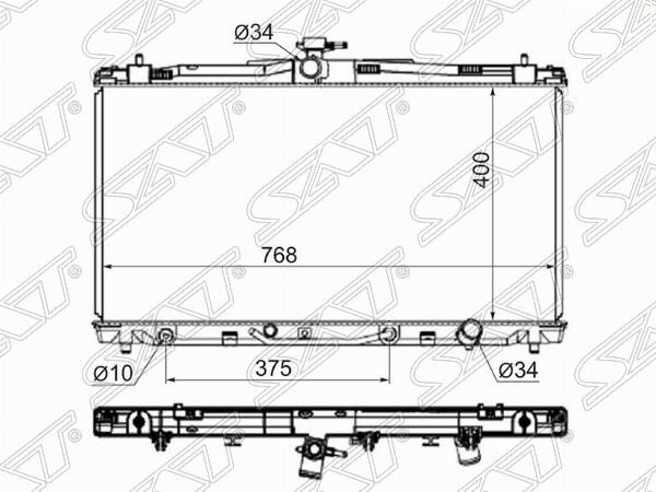 Радиатор SAT ST-10-0010 Toyota Camry XV50 11-18 / Daihatsu Altis 12-17