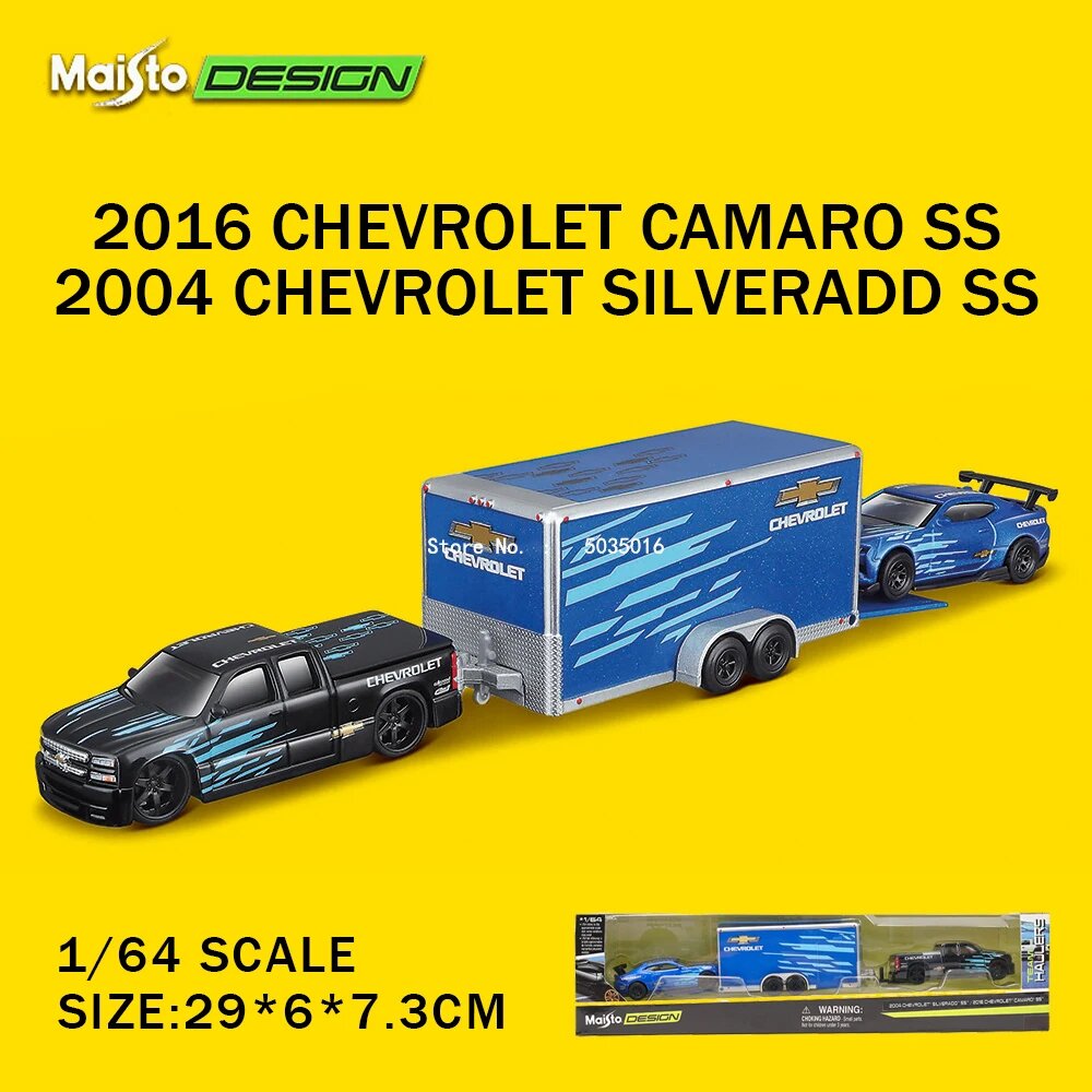 Maisto Chevrolet Camaro SS 2016 и Silverado SS 2004 1:64