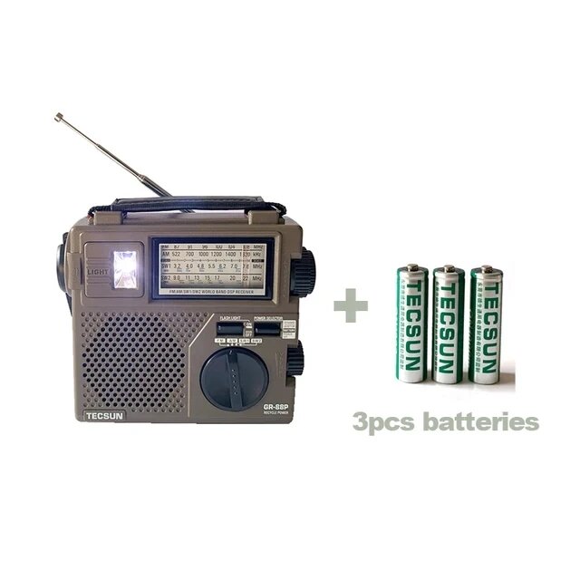 TECSUN GR-88P Радиоприемник с 3 батареями