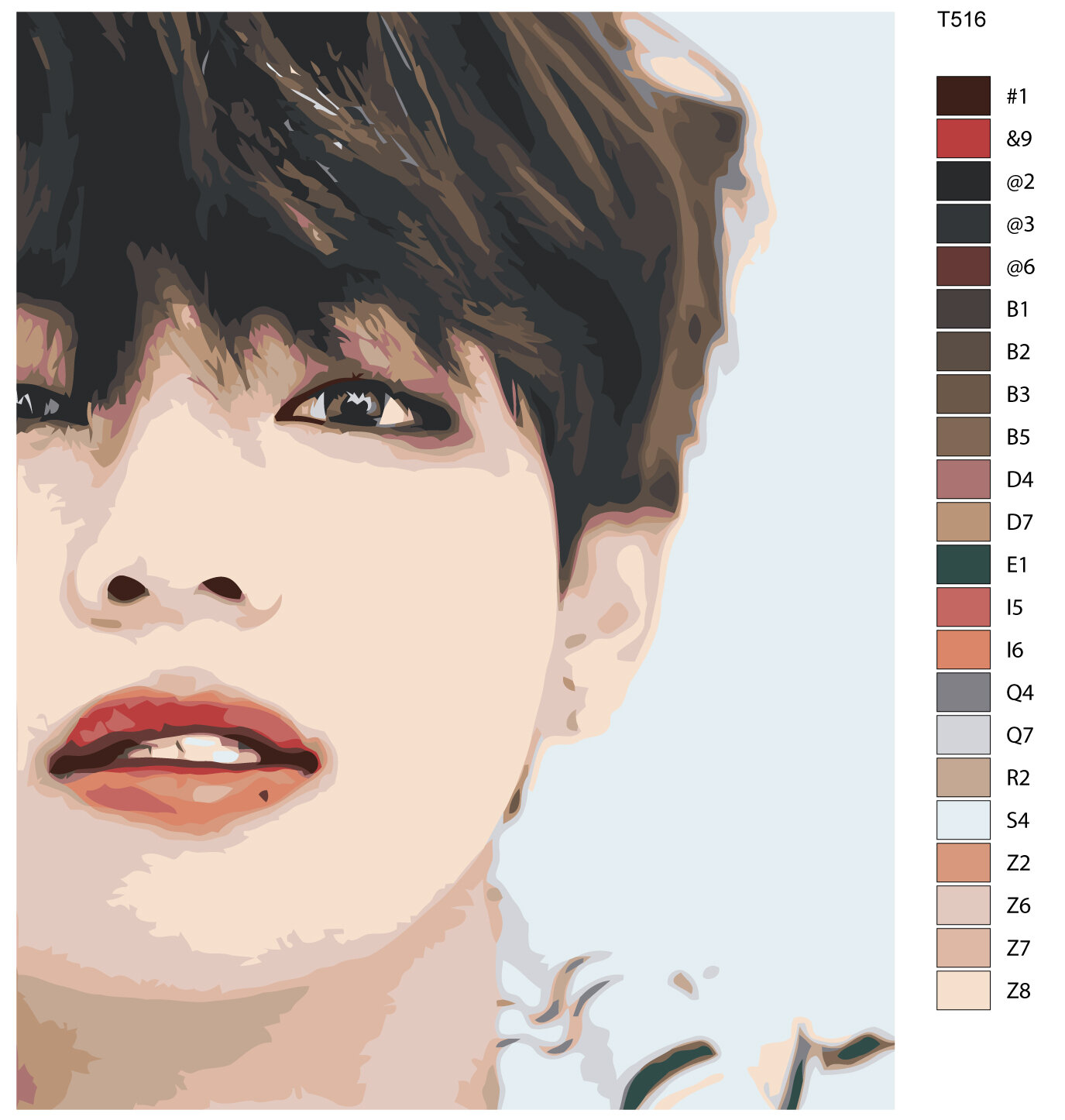 Картина по номерам T516 "Ким Тэxён (Kim Taehyung), участник группы BTS (БТС)" 80x100