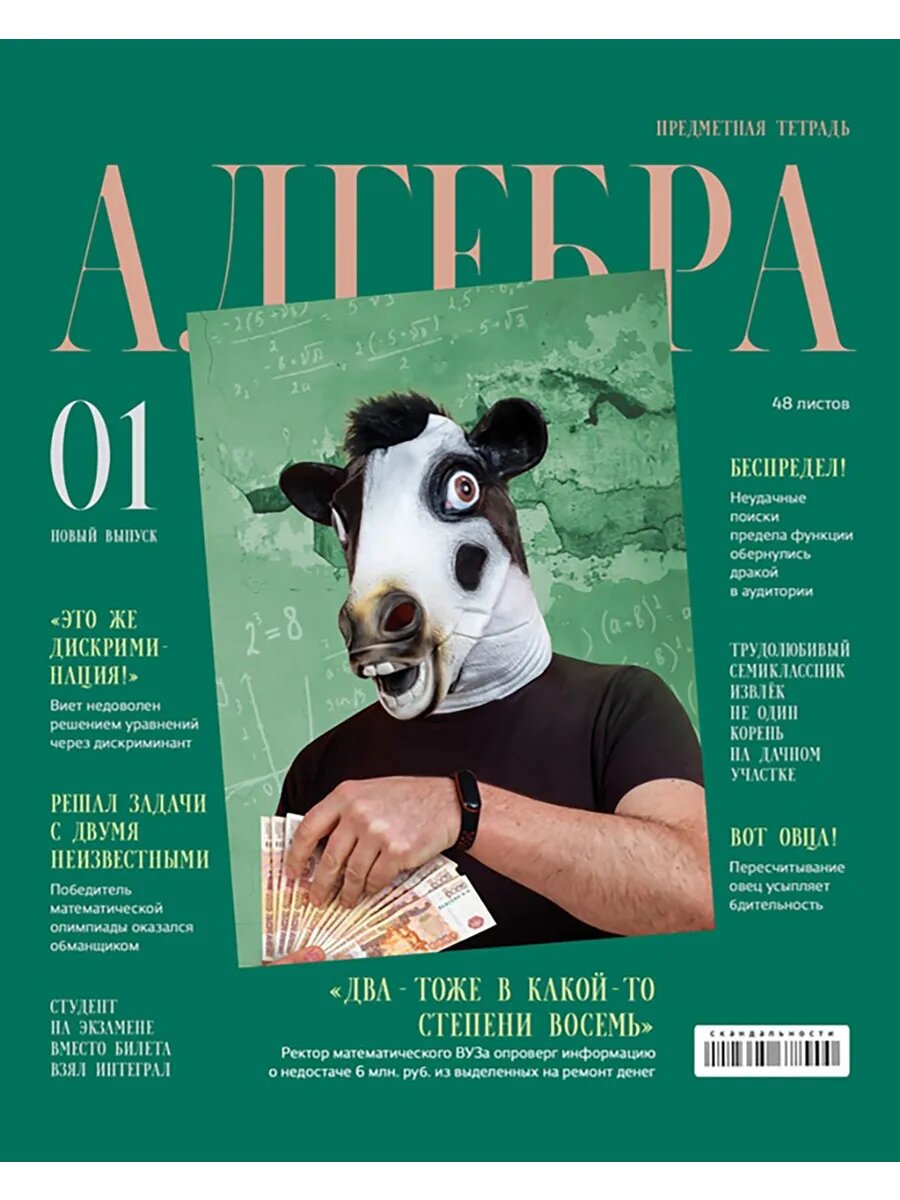 Тетрадь предметная Скандальности. Алгебра, 48 листов, клетка