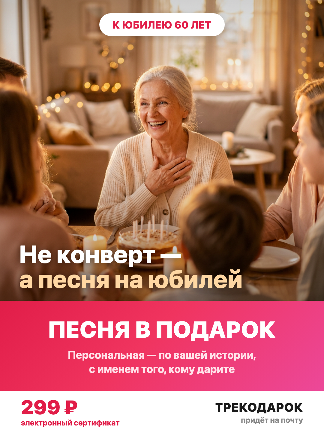 Песня на юбилей 60 лет — именное музыкальное поздравление в подарок