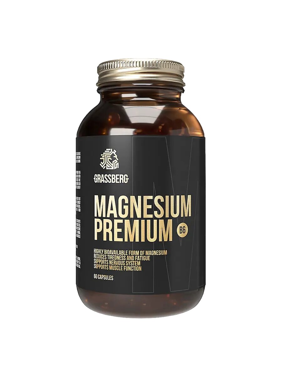 Grassberg Magnesium Premium B6 / Магний Премиум+B6 капсулы массой 930 мг 60 шт