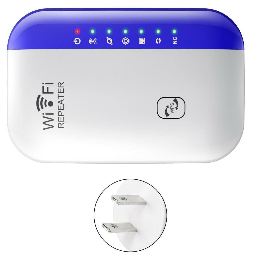 Усилитель Wi-Fi сигнала с LED-дисплеем, 300 Мбит, Синий