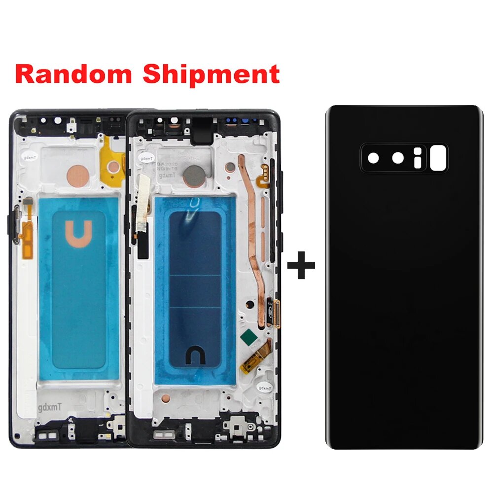 Дисплей Samsung Note 8 черный с рамкой
