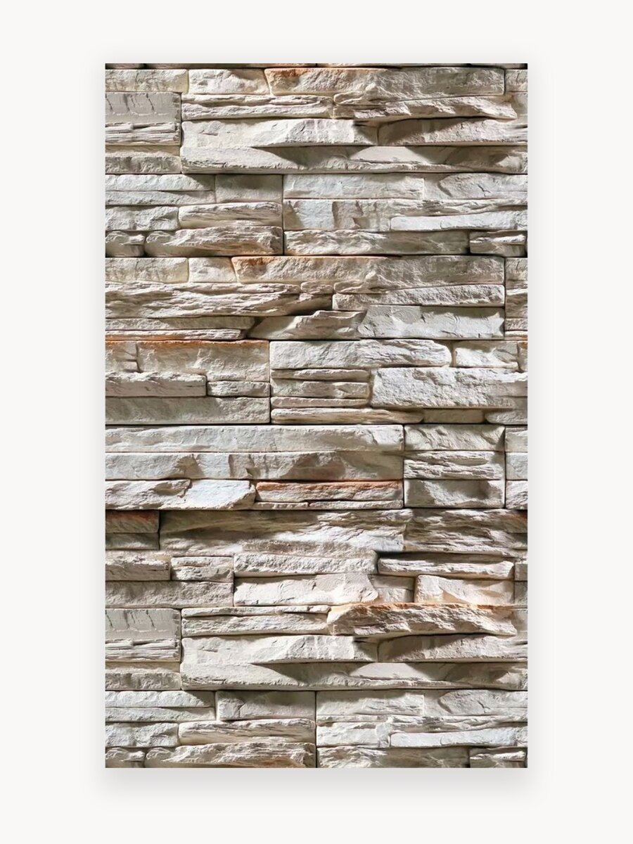 Плита фиброцементная декор Дикий камень 1007 Вертикаль 9мм (1200х600)