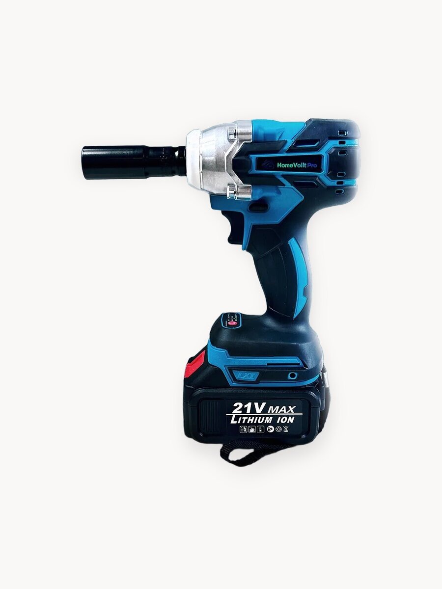 Гайковерт аккумуляторный ударный с комплектом насадок в кейсе, 2 акб