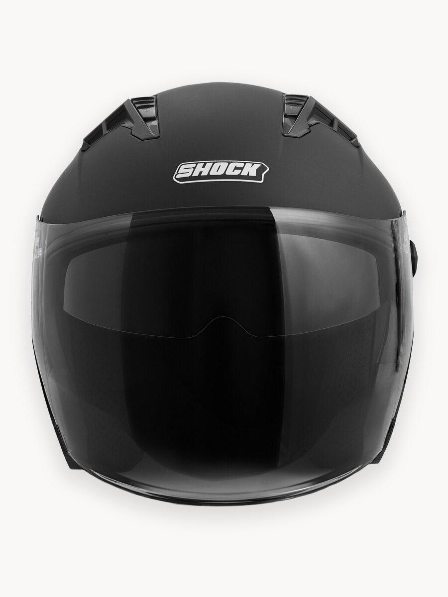 Шлем дорожный открытый SHOCK R2 MATT BLACK, ABS пластик, размер XL